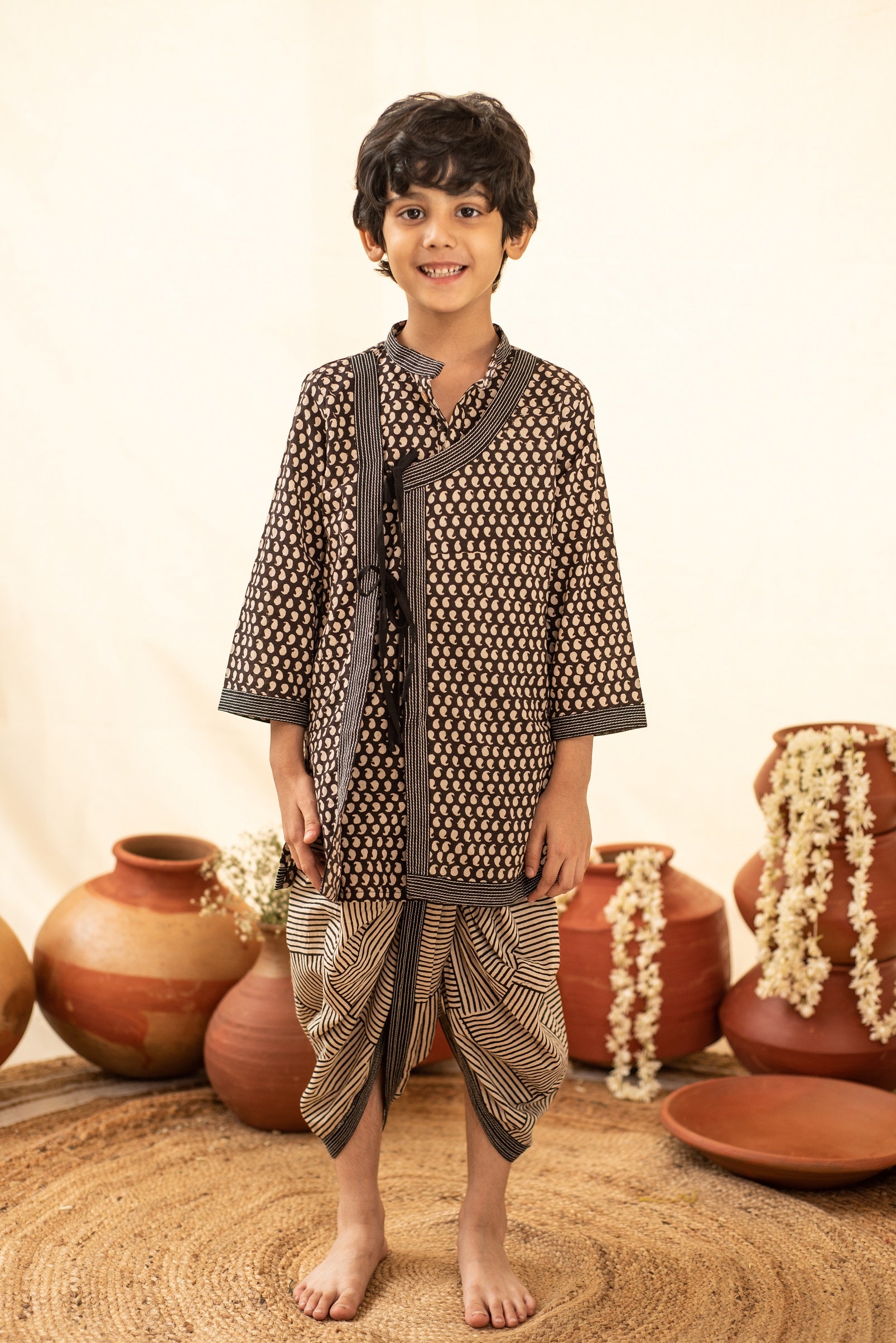 Paisley Angarakha Dhoti Set for 1-14 years boys | Plumcheeks