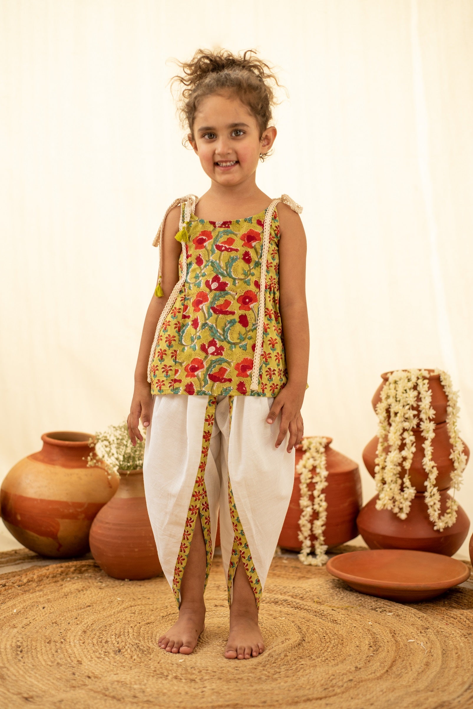 Dhoti and crop top set for 1 to 14 years girls | Plumcheeks