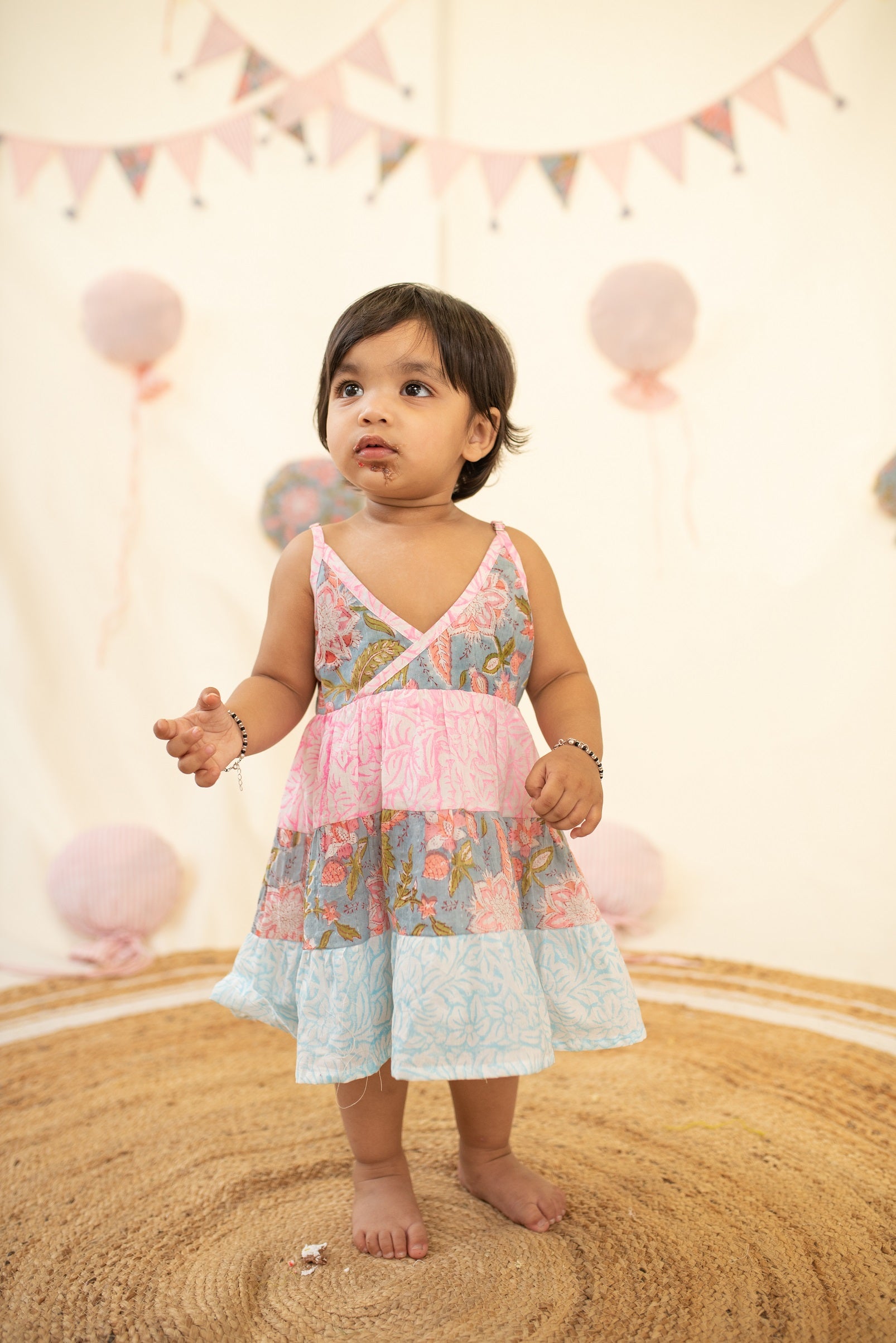 Buy Blush Blue Tier Dress for 0 month baby girls to 14 years girls